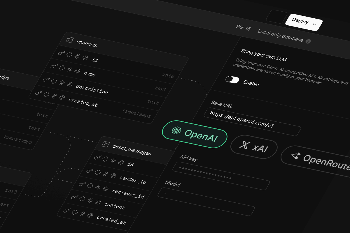 database.build v2: Bring-your-own-LLM