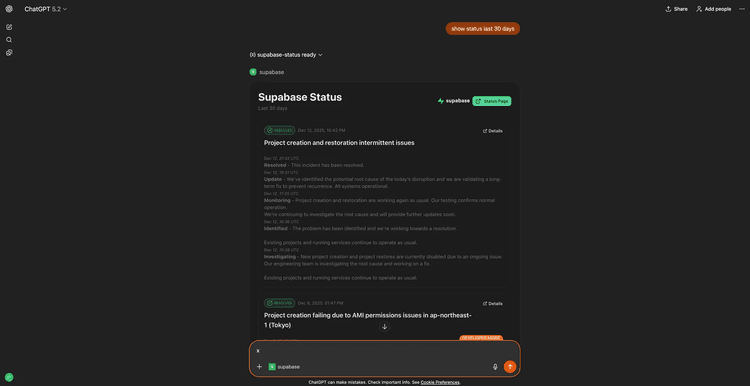 Building ChatGPT Apps with Supabase Edge Functions and mcp-use
