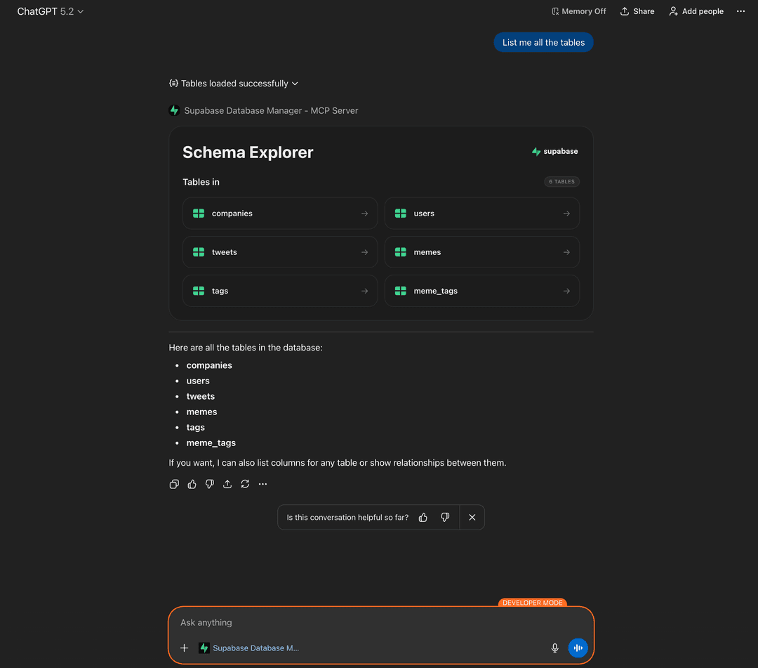Building ChatGPT Apps with Supabase Edge Functions and mcp-use