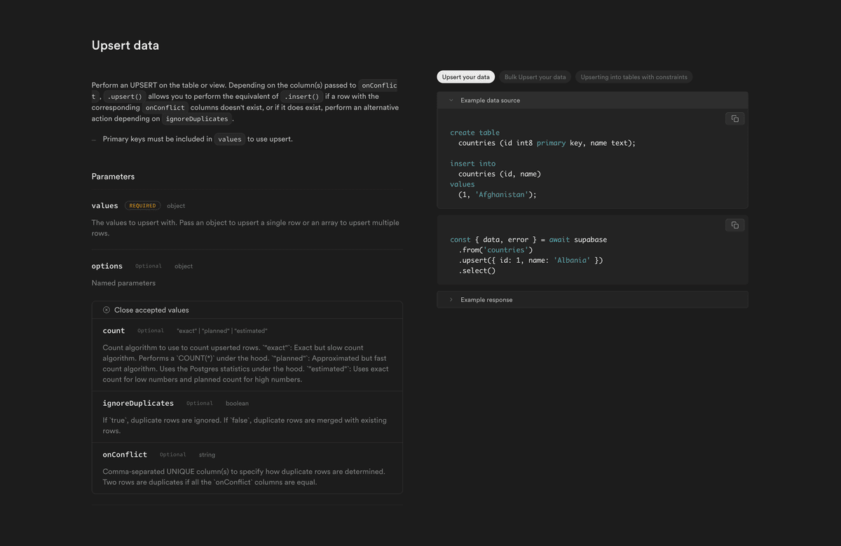 New Supabase Docs, built with Next.js