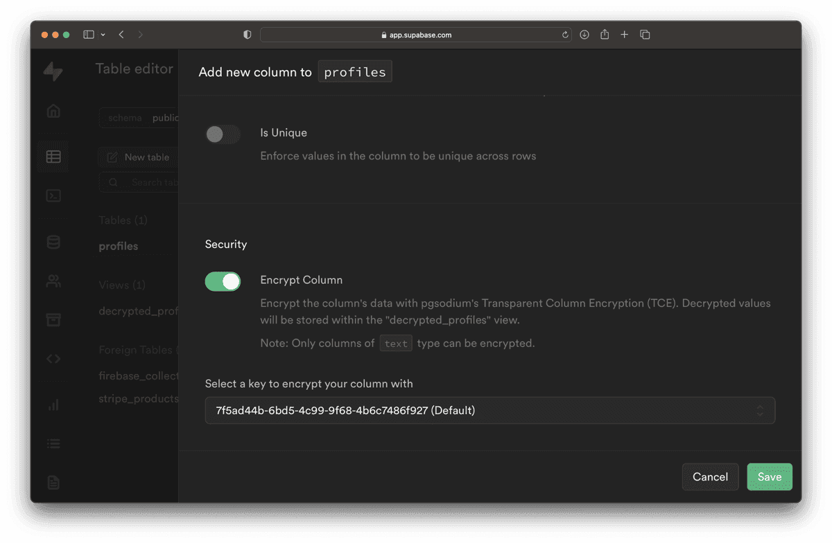 Supabase Vault is now in Beta