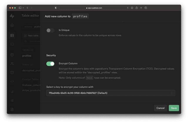 Supabase Vault is now in Beta