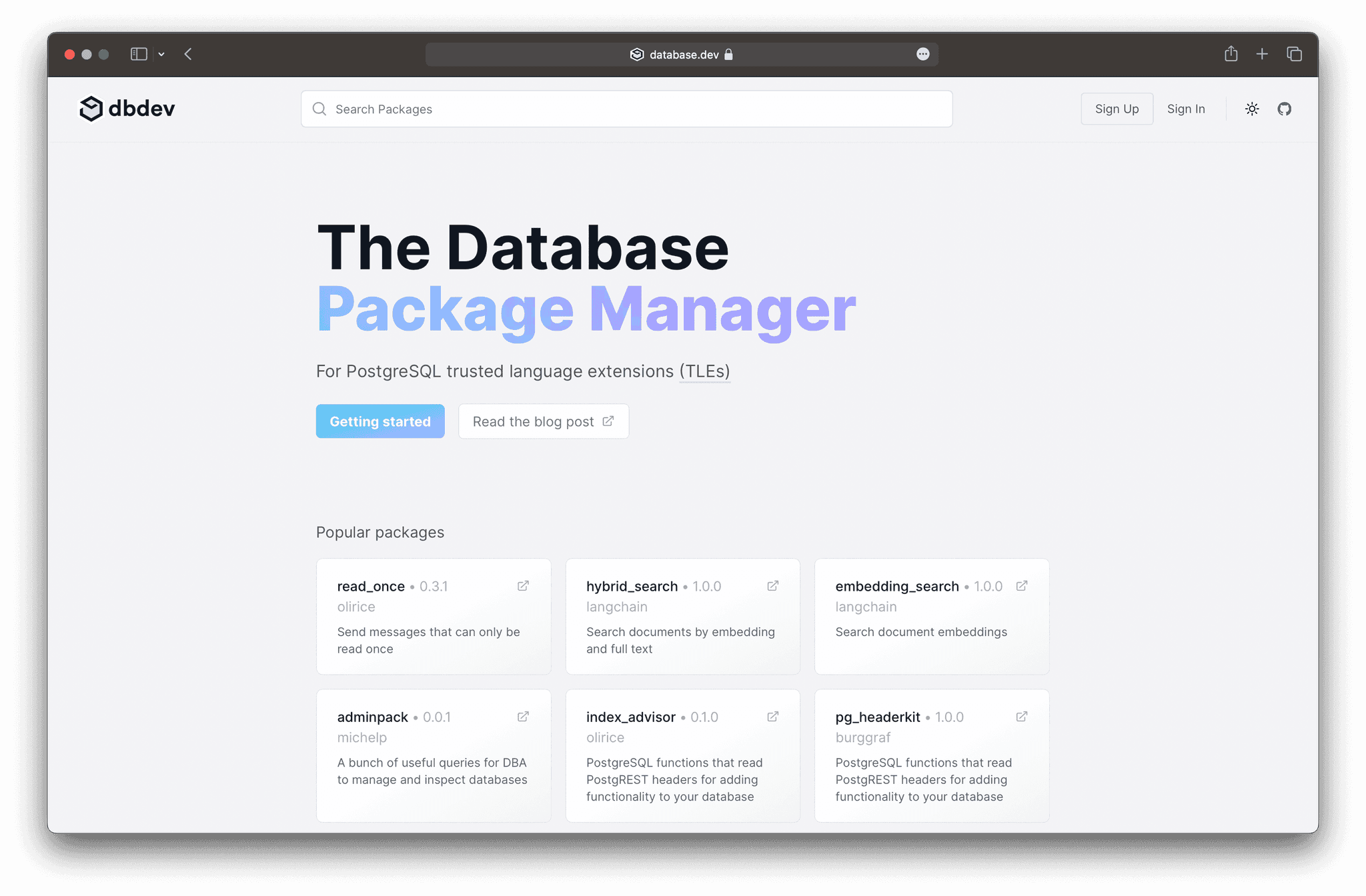 dbdev: PostgreSQL Package Manager