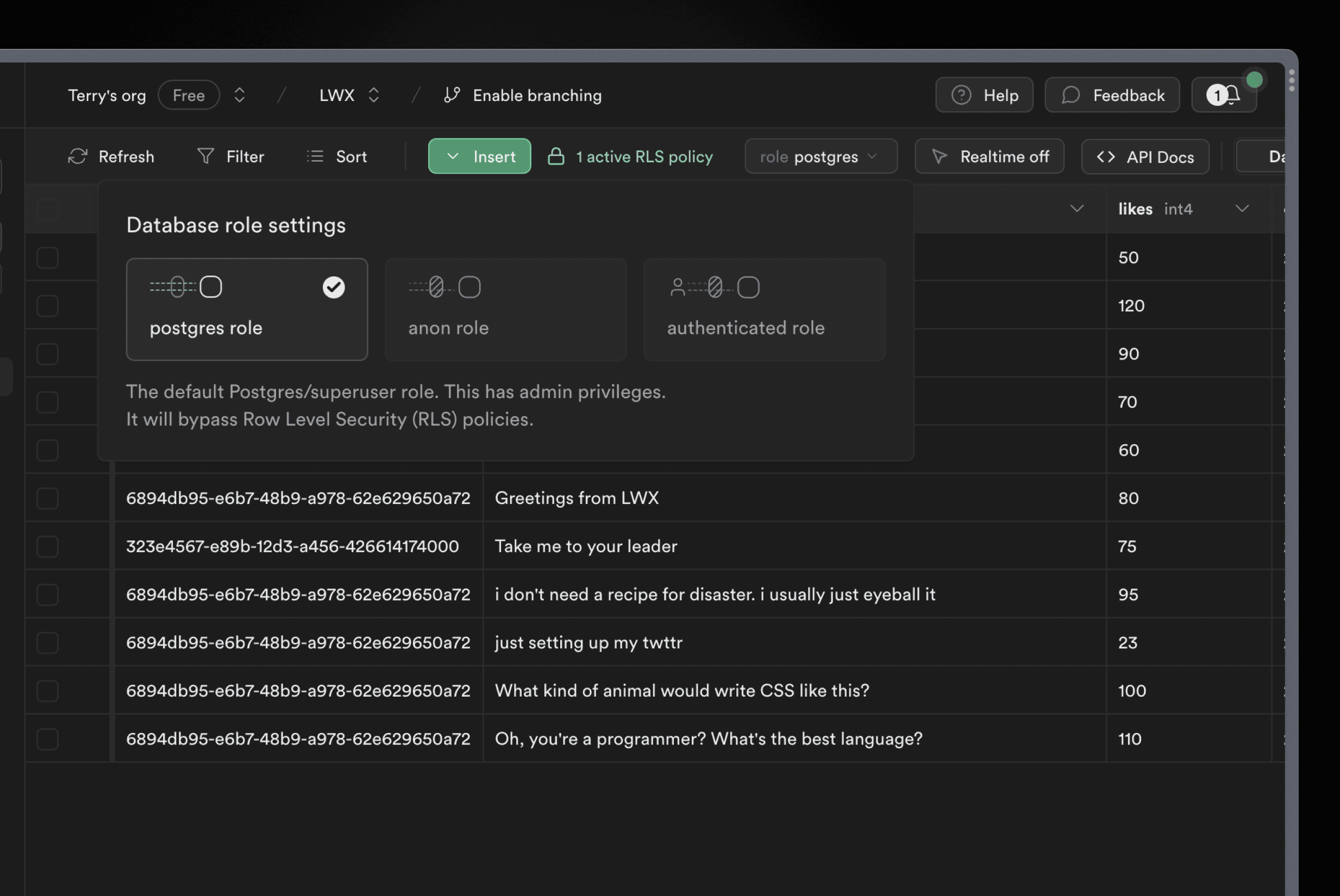 Supabase Studio: AI Assistant and User Impersonation