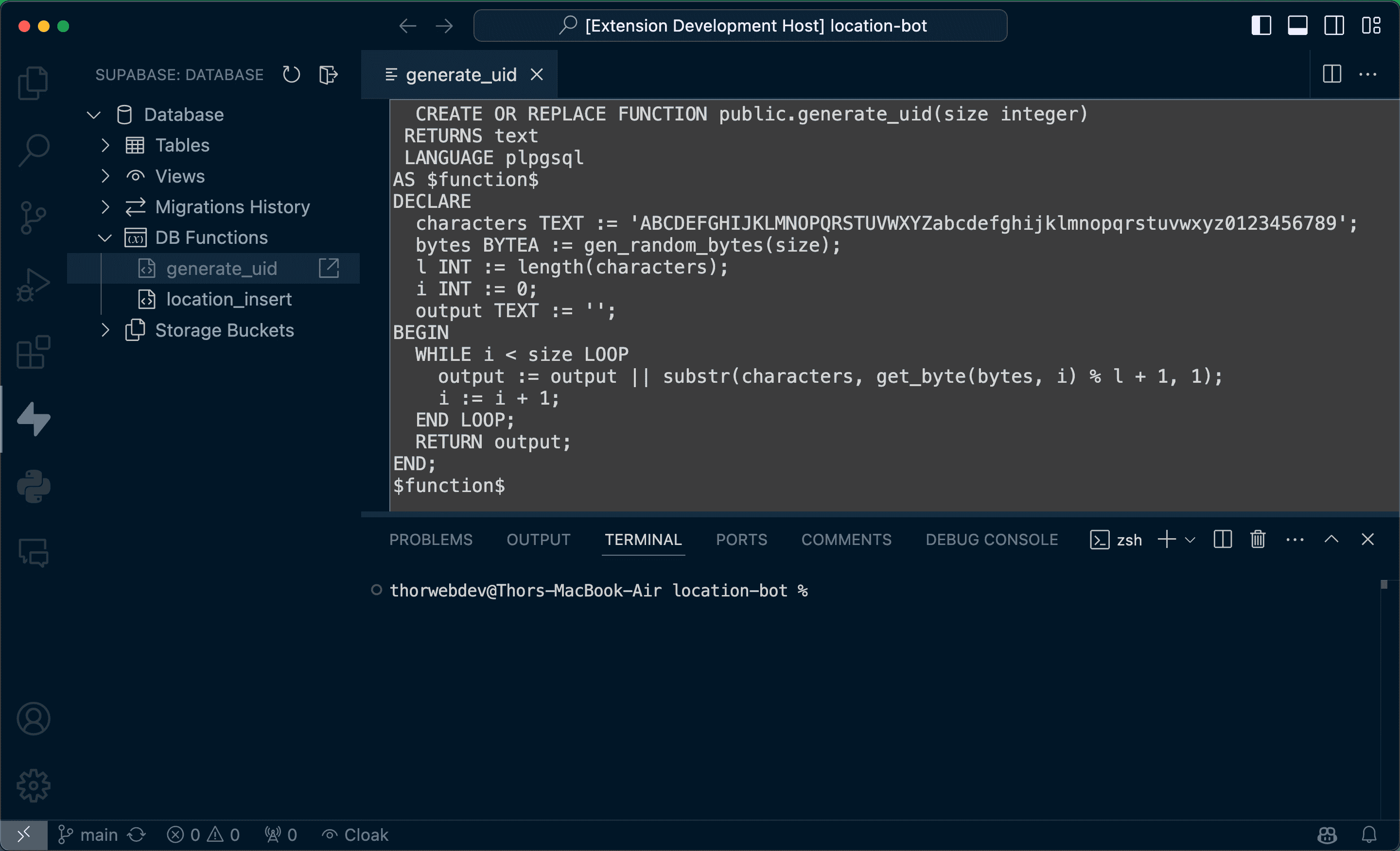 Official Supabase extension for VS Code and GitHub Copilot