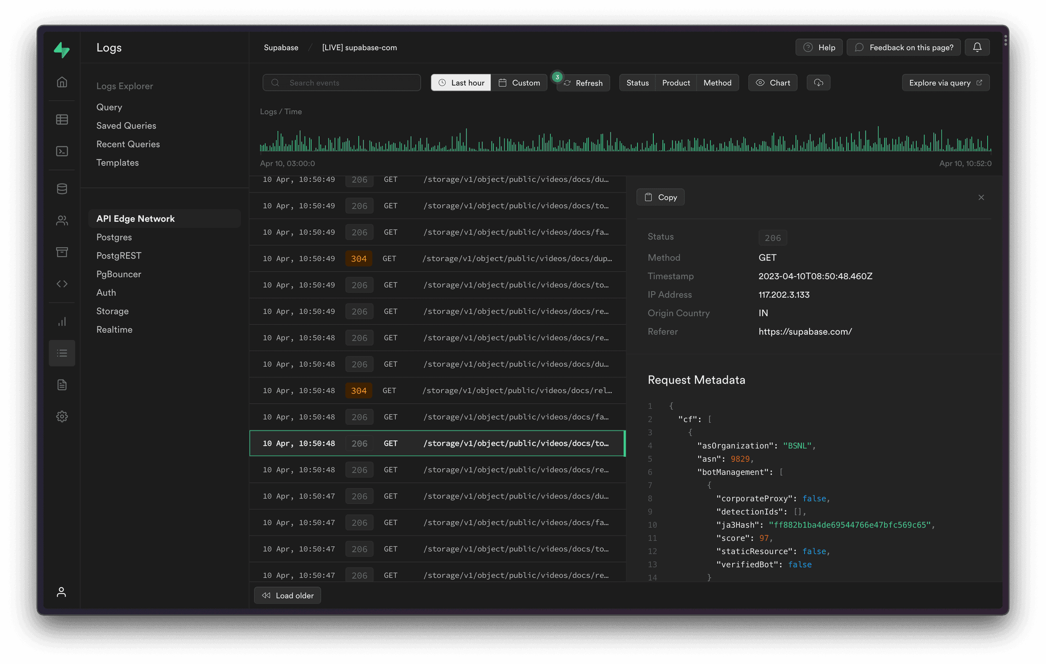 Supabase Logs: open source logging server