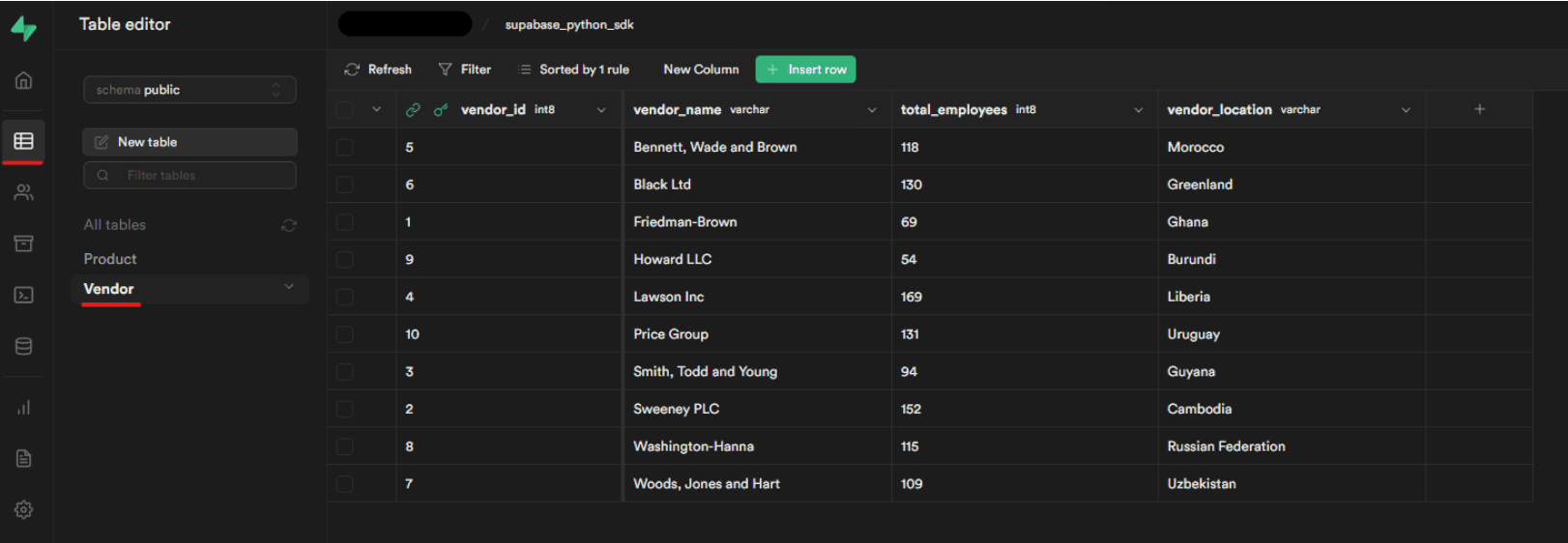 Python data loading with Supabase