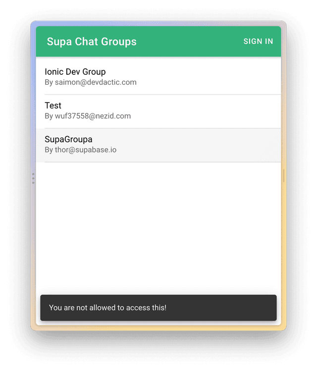 Authentication In Ionic Angular With Supabase