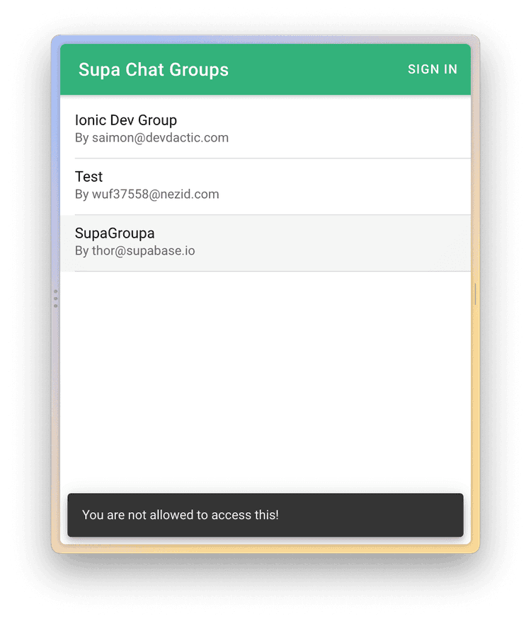 Authentication in Ionic Angular with Supabase