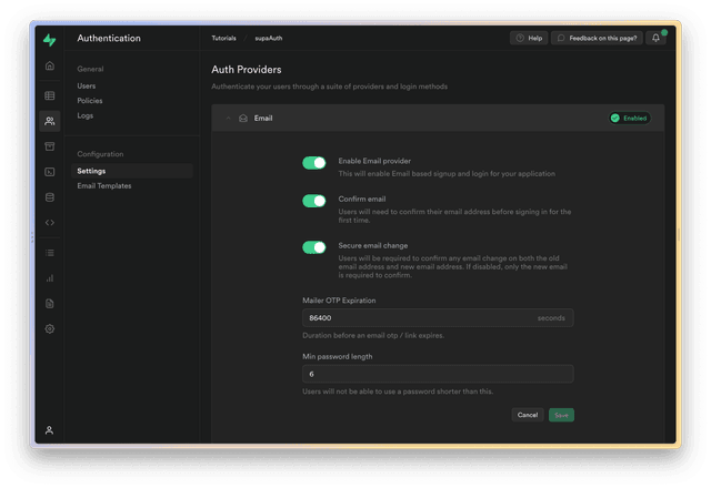 Authentication in Ionic Angular with Supabase