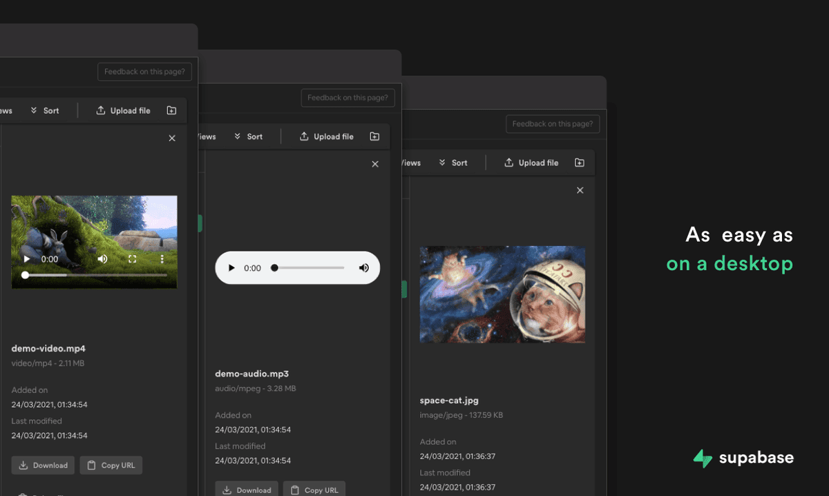 Storage is now available in Supabase