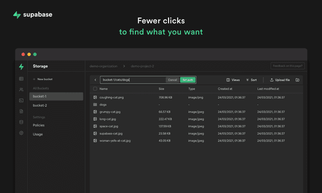 Storage is now available in Supabase