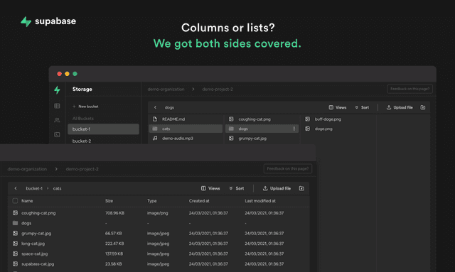Storage is now available in Supabase