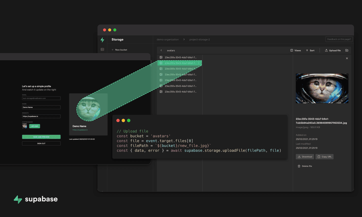 Storage is now available in Supabase