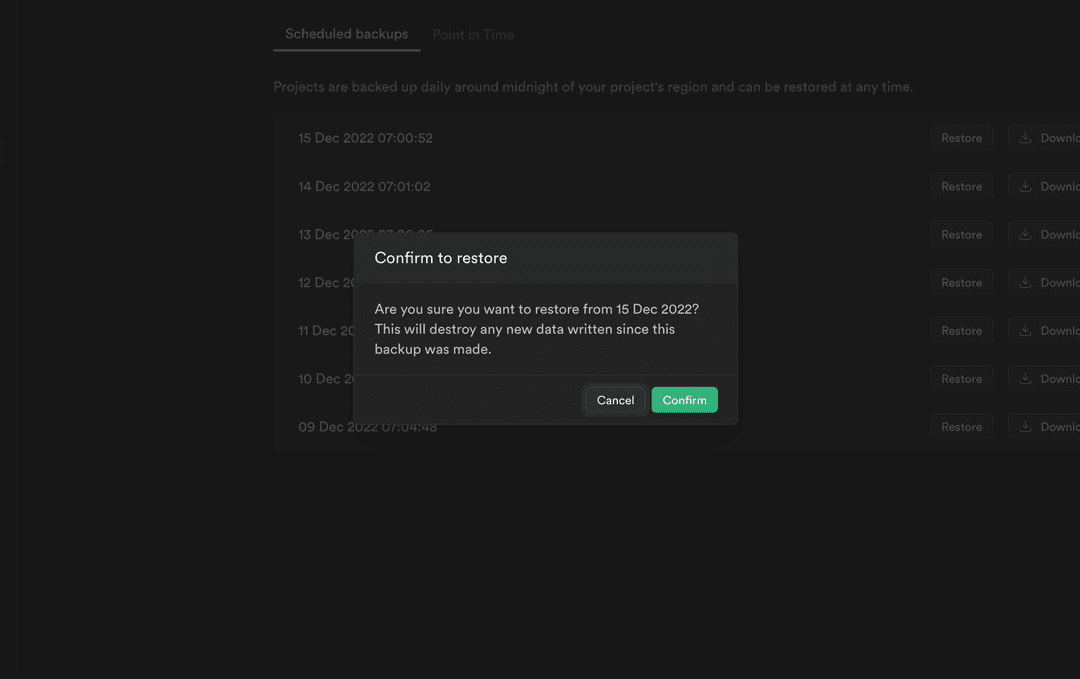 Database Backups | Supabase Docs