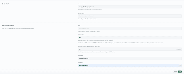 Configure a Custom SMTP | Supabase Docs