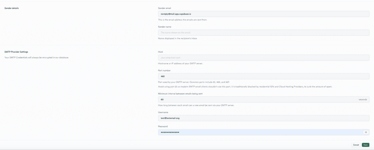 Configure a Custom SMTP | Supabase Docs