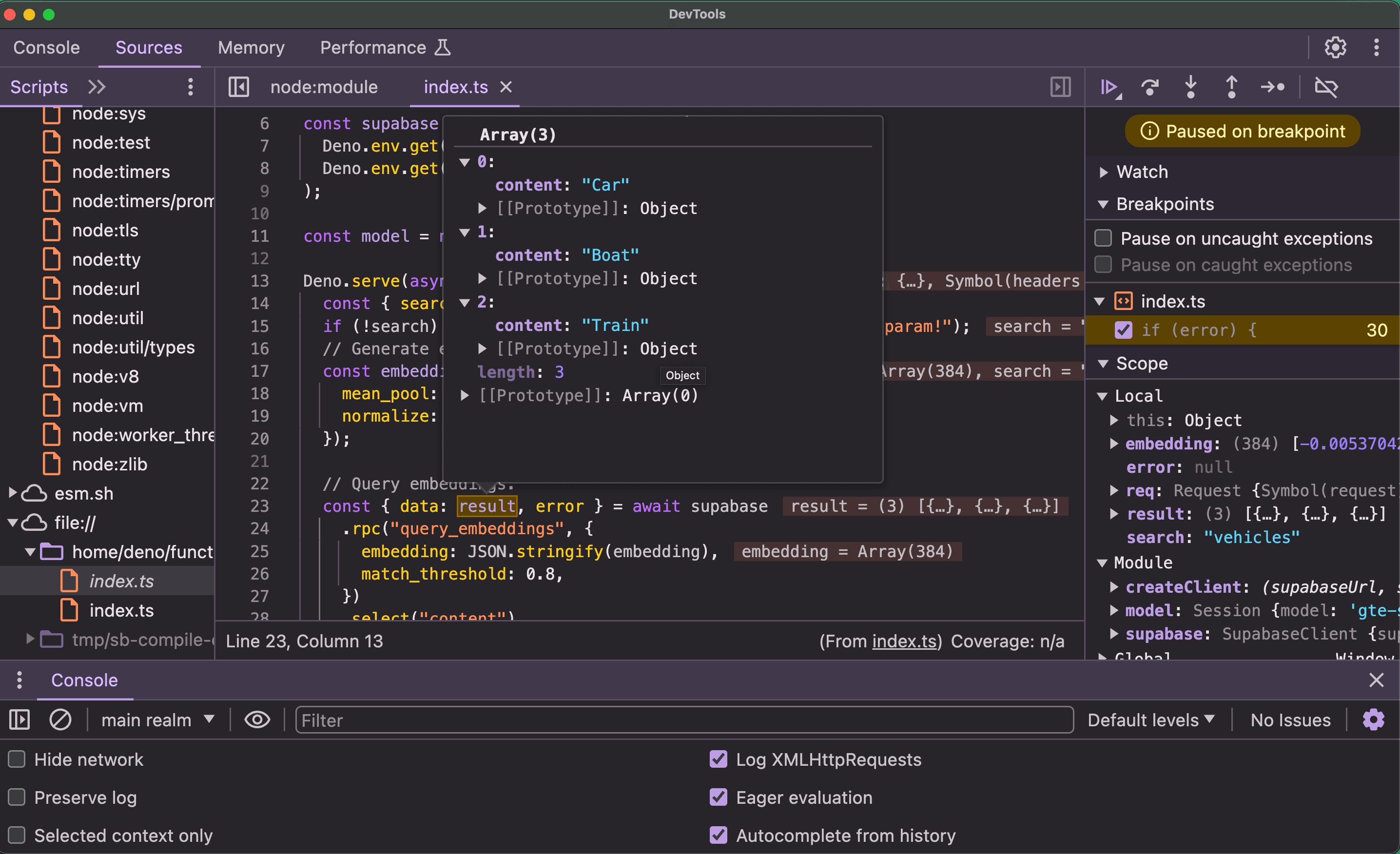 Local Debugging With Devtools Supabase Docs