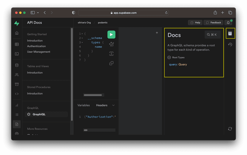 Graphql Supabase Docs