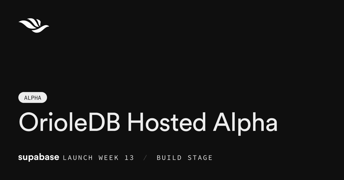 OrioleDB Public Alpha